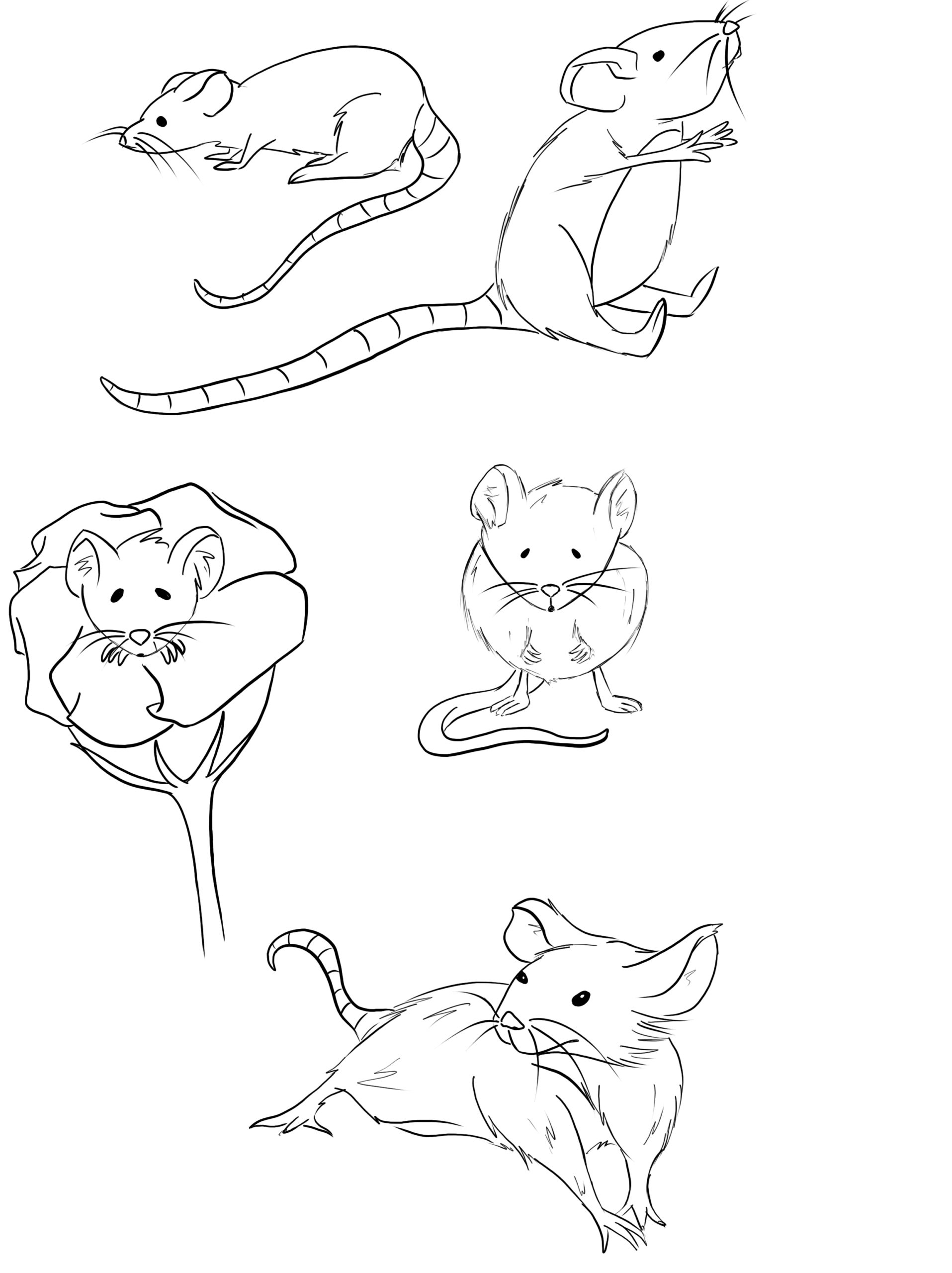 Mice – Inked in Photoshop – Art by Vicki